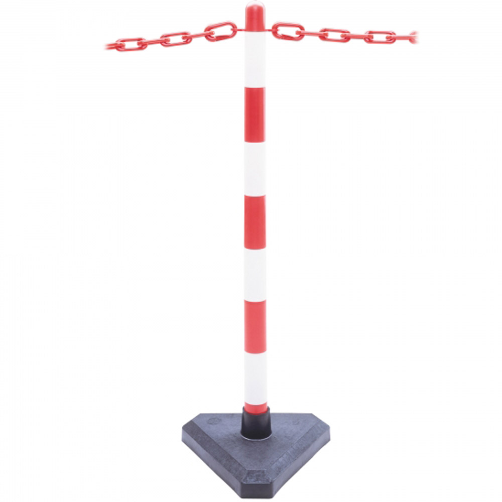 Plastic Chain Post Set - Triangular Base - 6 Posts, 10m Chain, 10 Hooks ...