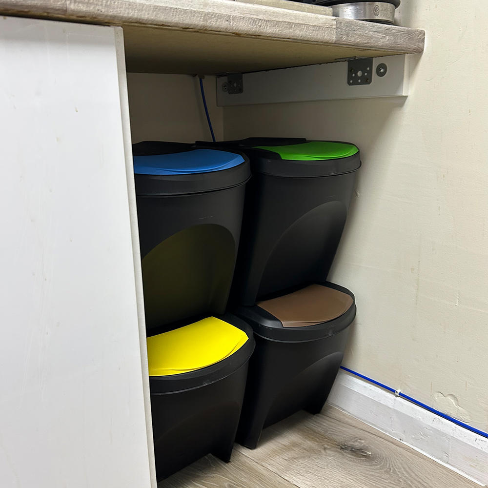 Stackinbin Stackable Recycling Bins - 25L - Set of 4 - Kingfisher ...